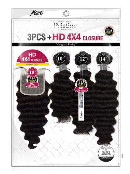 Mane Concept Pristine 11A Crimp Wave 3 Pieces + HD 4x4 Closure XXS~XL PEW4403 | Elevate Styles