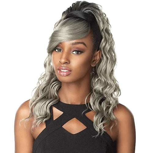 Sensationnel Synthetic Drawstring Ponytail Instant Pony and Bang Brit ...