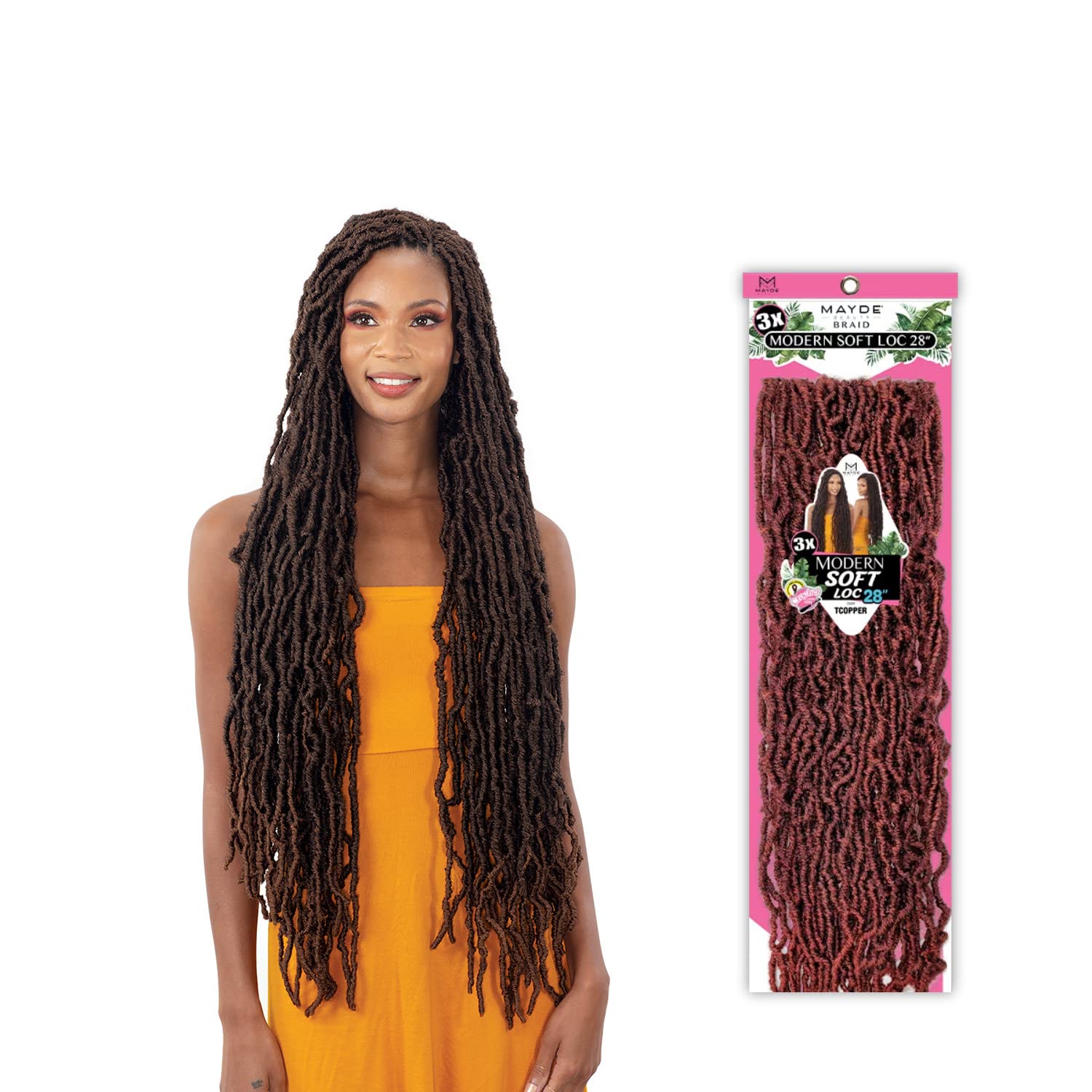 Mayde Beauty Braid 3X Modern Soft Loc 28 Crochet Locs Natural Texture ...