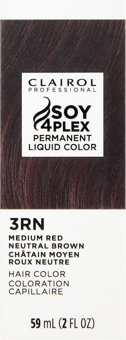 Clairol Professional Soy4Plex Permanent Liquid Color 3RN Medium Red ...