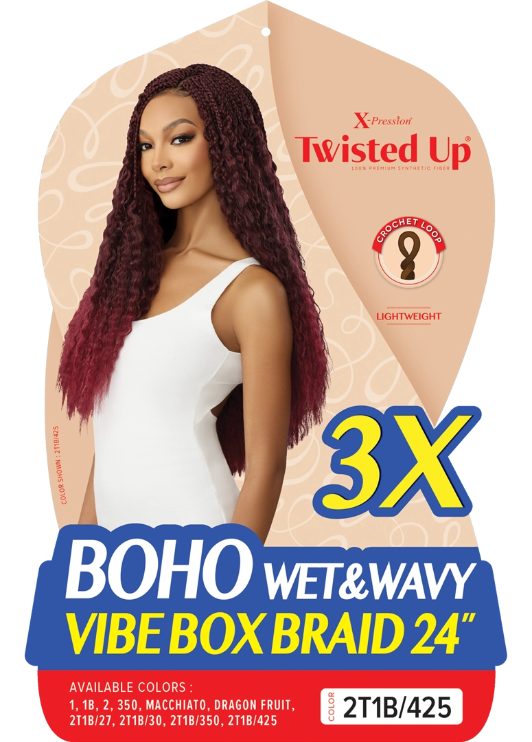 Outre X Pression Twisted Up Boho Wet & Wavy Vibe Box Braid 24" 3X ...