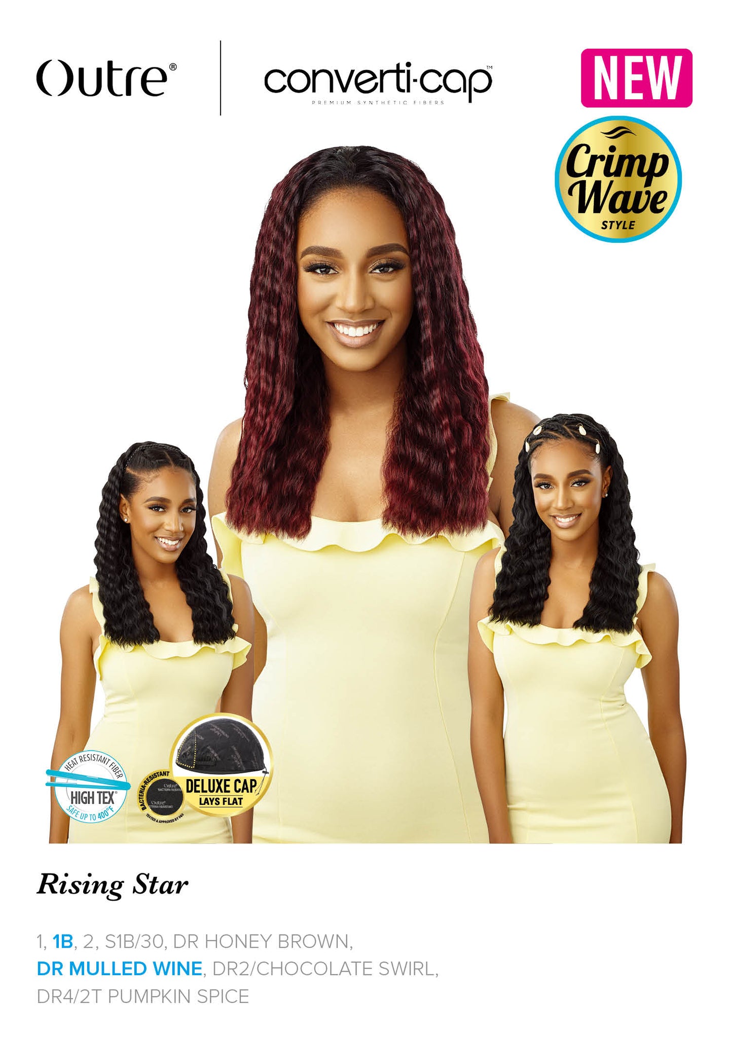 Outre Converti-Cap Deluxe Cap Wig Crimp Wave Rising Star | Elevate Styles