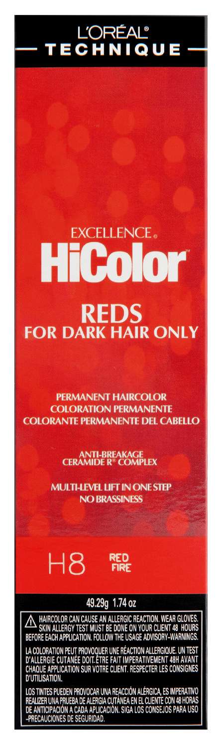 L'Oréal Technique Excellence HiColor H8 Red Fire - Permanent Hair Color ...