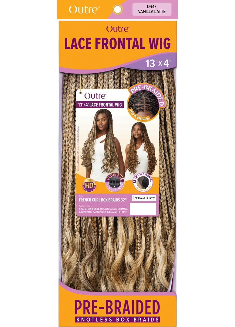 Outre 13"x 4" HD Pre-Braided Lace Front Wig French Curl Box Braids 32 ...