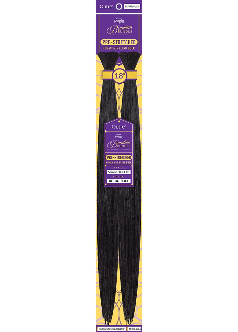 Outre Purple Pack Human Hair Blended Pre-Stretched Straight Bulk 18 ...