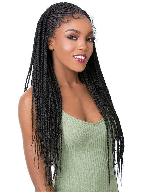 Its A Wig Swiss Lace Front Wig Micro Cornrow Box Braid | Elevate Styles