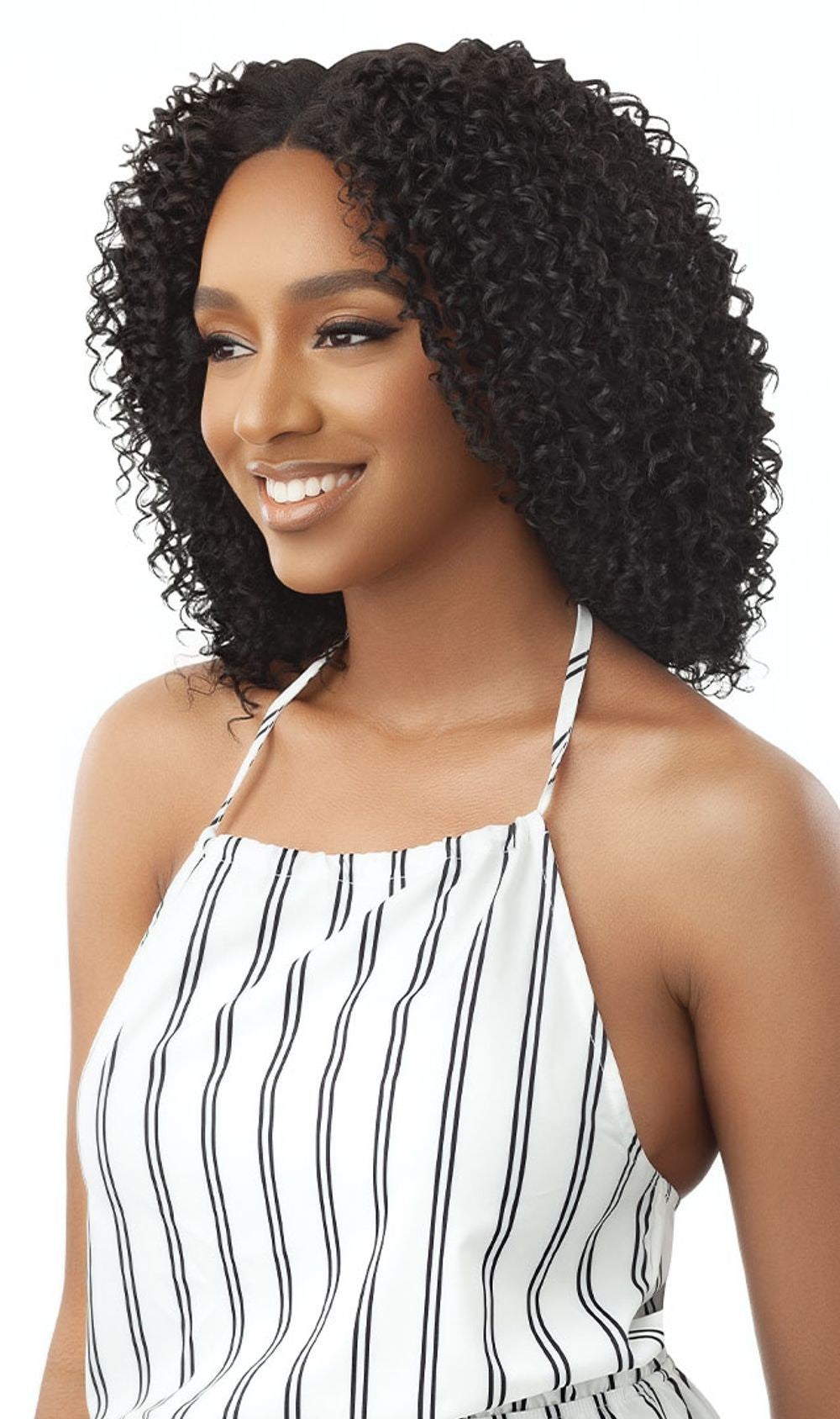 Outre Big Beautiful Hair Human Blend Leave Out U Part Wig Curly Twist ...