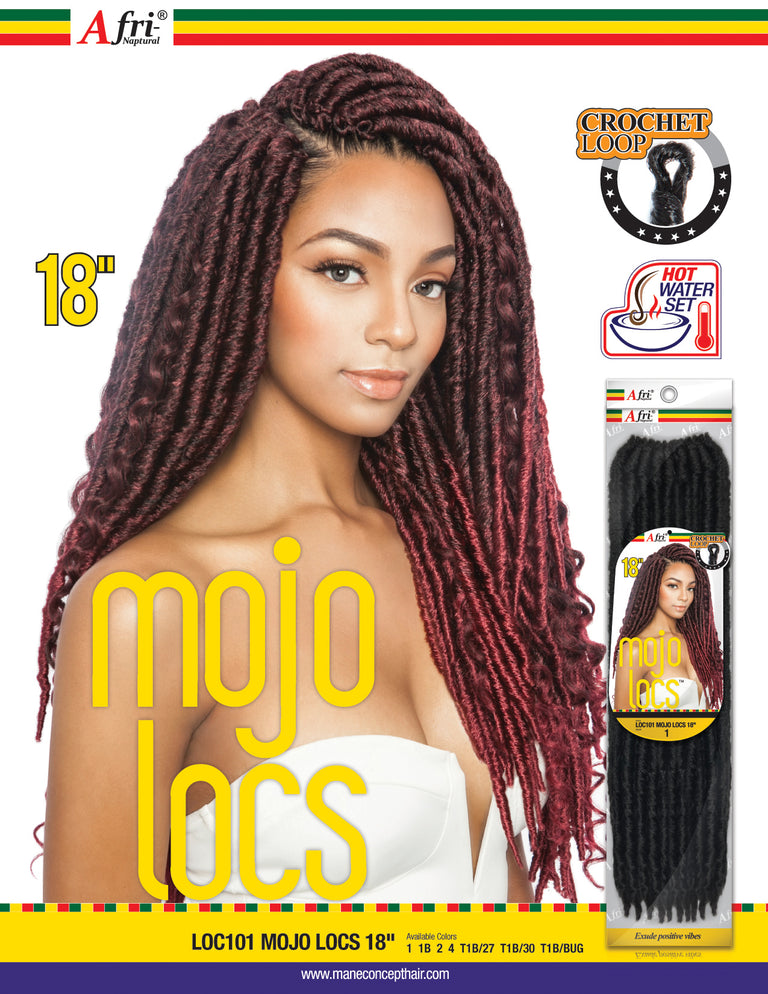 Mane Concept Afri Naptural Crochet Braid Mojo Locs 18" LOC101 | Elevate ...
