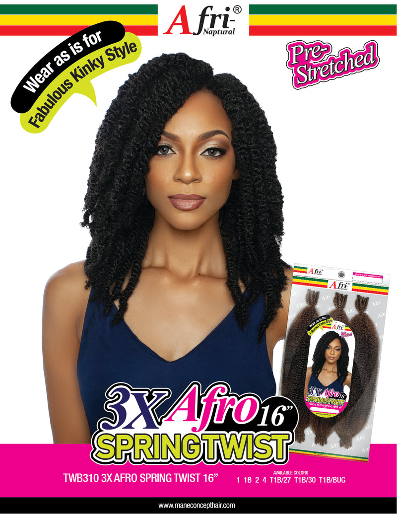 Mane Concept Afri Naptural Crochet Braid 3x Afro Spring Twist 16 ...