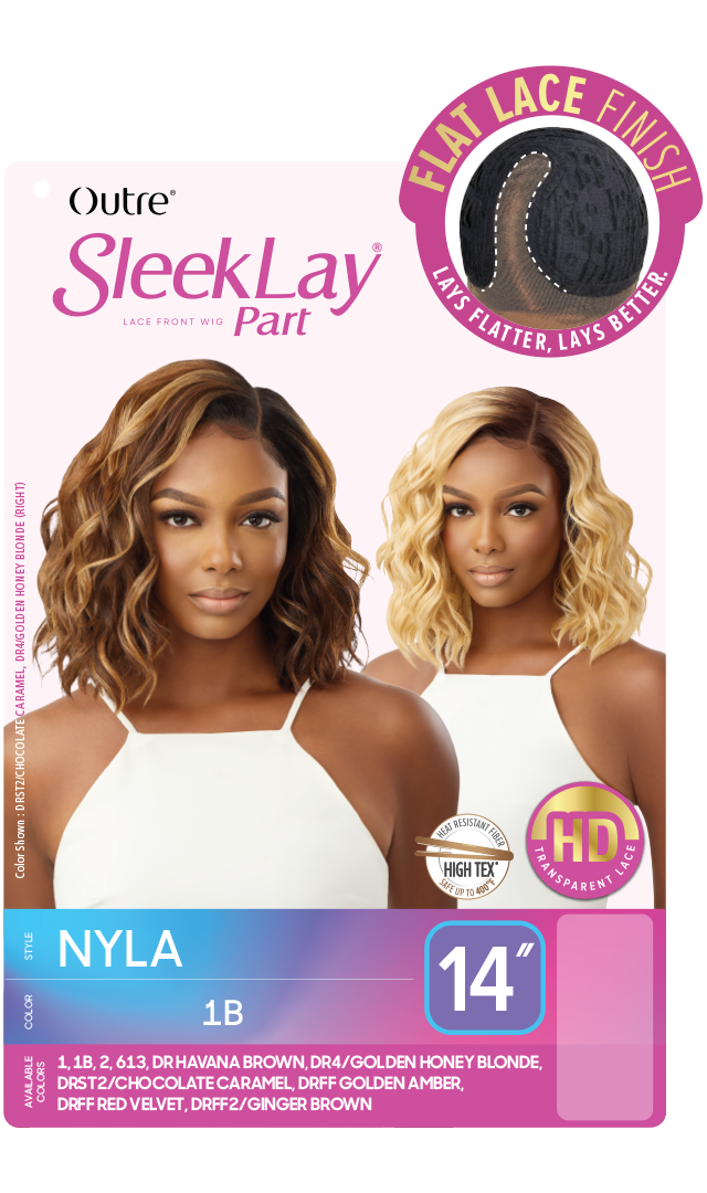 Outre Synthetic Sleek Lay Part HD Transparent Lace Front Wig Nyla 14" QLSLNYL | Elevate Styles